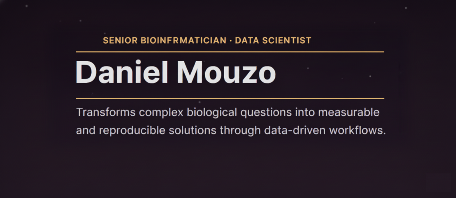 Daniel Mouzo – Bioinformatician